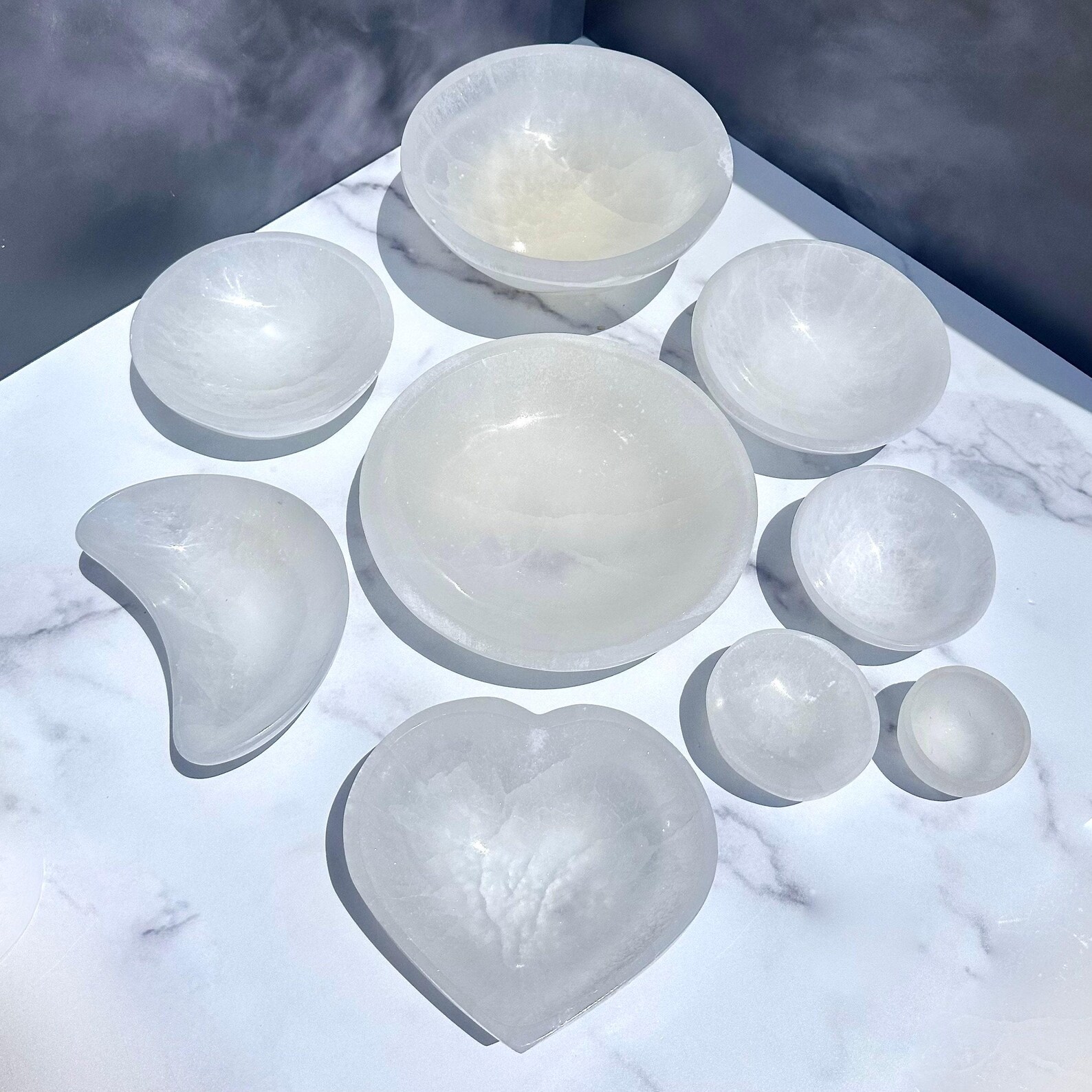 Selenite Bowls (10+ Options!) - Round, Heart, Moon Bowls - Crystal ...