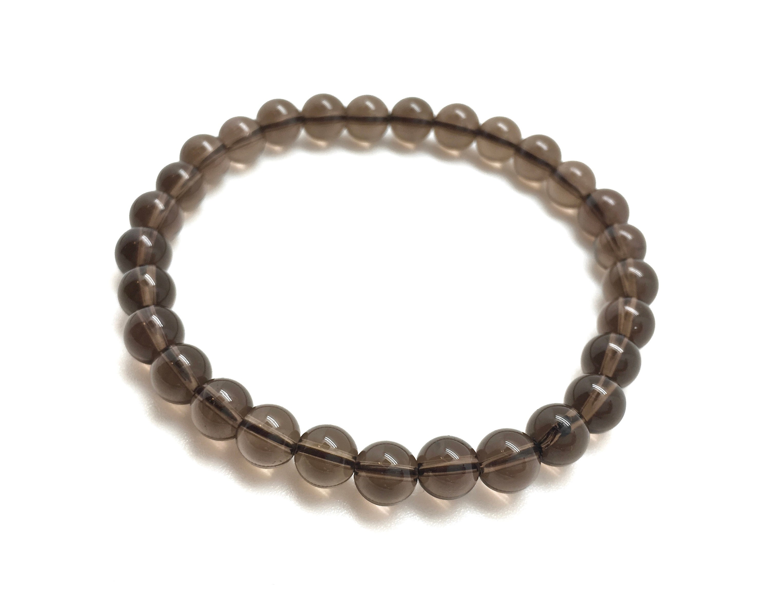 Smoky Quartz Bracelet 6mm elastic bracelet smoky quartz | Etsy