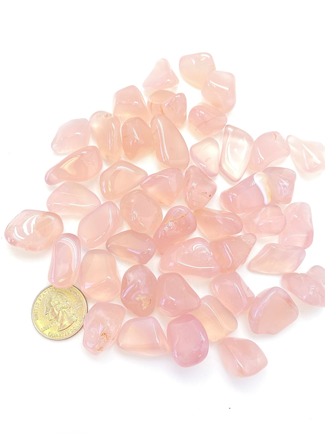 Pink Chalcedony Tumbled Stone - Multiple Sizes Available - Pink ...