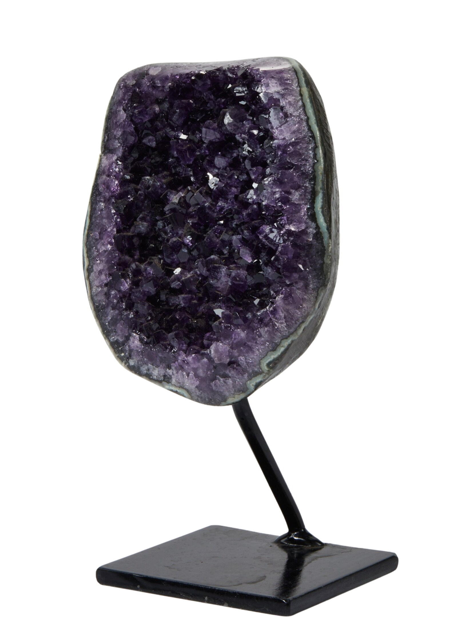 Raw Amethyst Cluster With Metal Stand - Large Amethyst Crystal Cluster ...