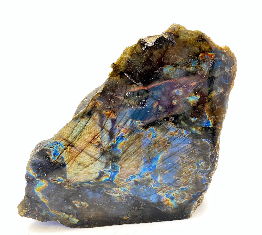 Spectrolite Standing Stone - One Side Polished Labradorite Crystal ...