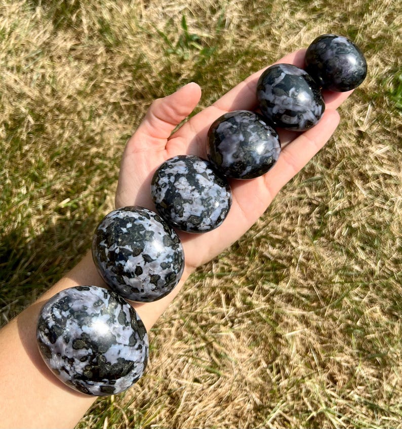 Indigo Gabbro Palm Stone - Indigo Gabbro Crystal - Polished Indigo ...