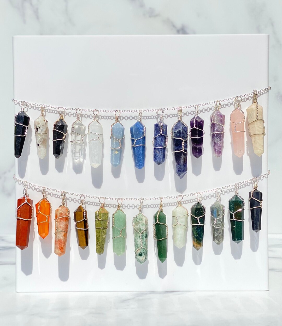 Wire Wrapped Crystal Pendant (25+ Options) - Polished Crystal Point ...