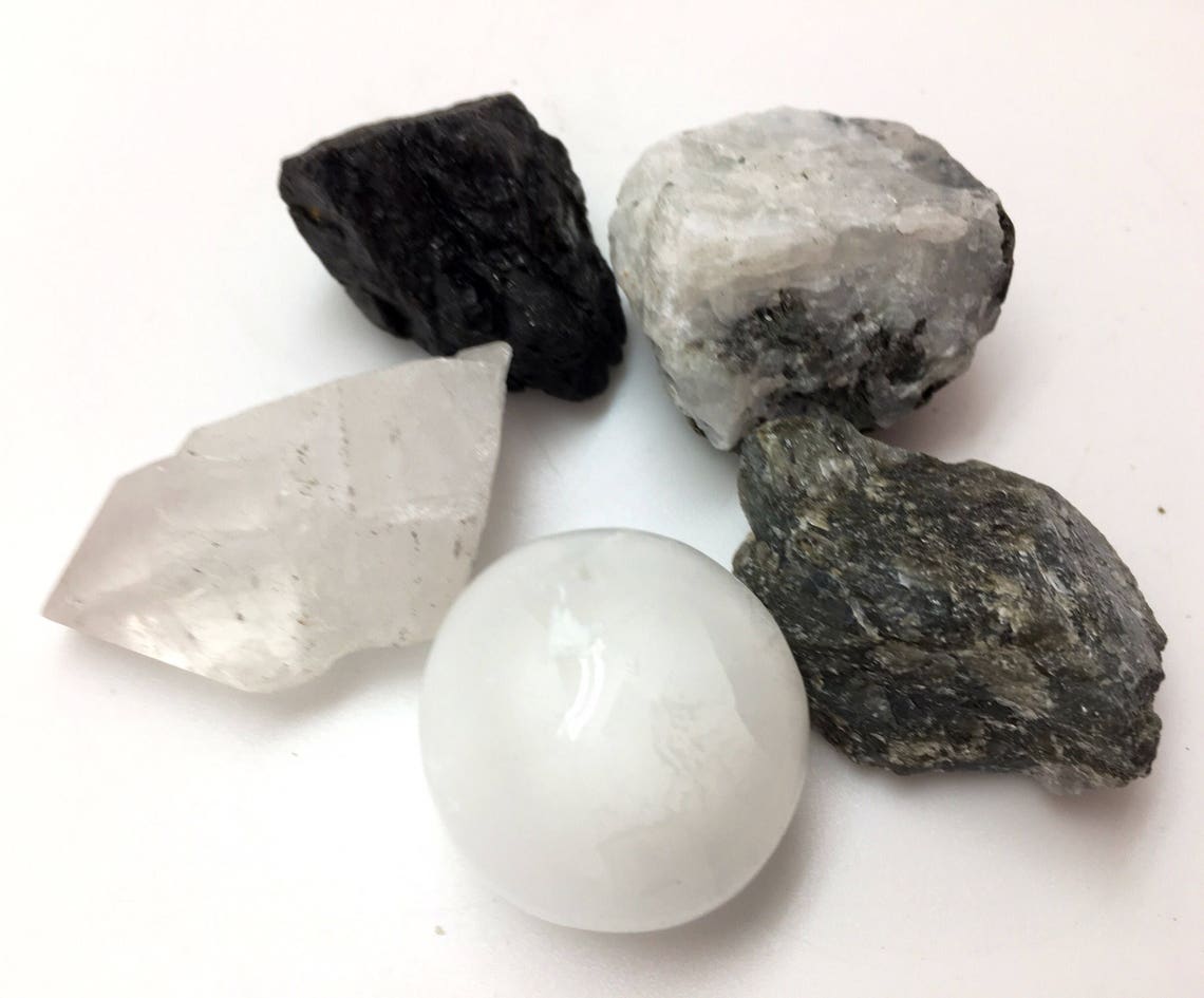 Raw Moon Gemstone Set Full Moon Crystal Set New Moon Stone - Etsy