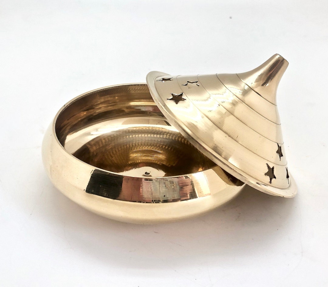 Brass Incense Burner 4 Incense Pot Mini Cauldron Mini Brazier Loose ...