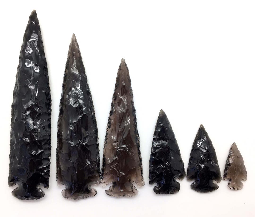 Black Obsidian Arrowhead Arrow Decor Stone Arrowhead Black Obsidian ...