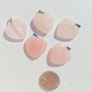 Rose Quartz Heart Necklace - Rose Quartz Pendant - Polished Heart ...