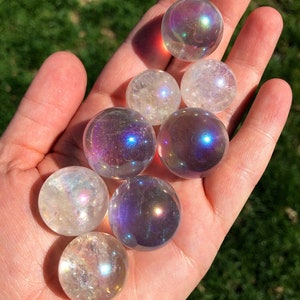 Angel Aura Quartz Sphere - Angel Aura Quartz Crystal Sphere - Polished ...