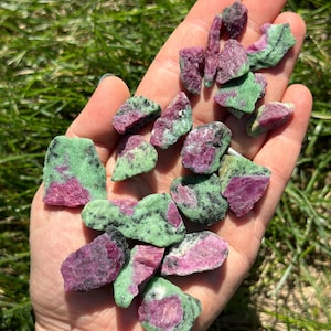 Raw Ruby in Zoisite Crystal (AA Grade) - Rough Ruby Zoisite Crystal - Raw Anyolite Stone - Raw ...
