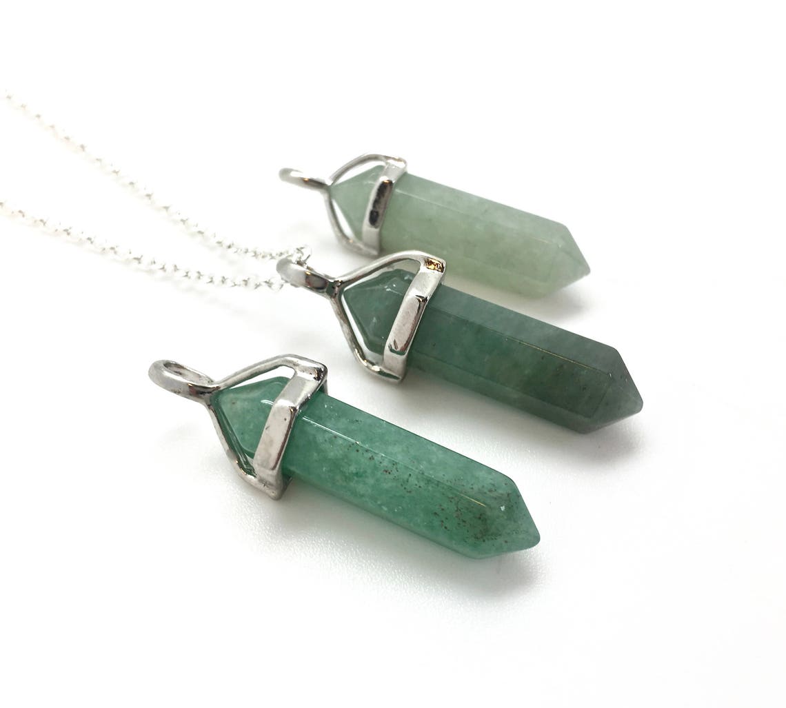 Green Aventurine Necklace Green Aventurine Pendant Healing - Etsy