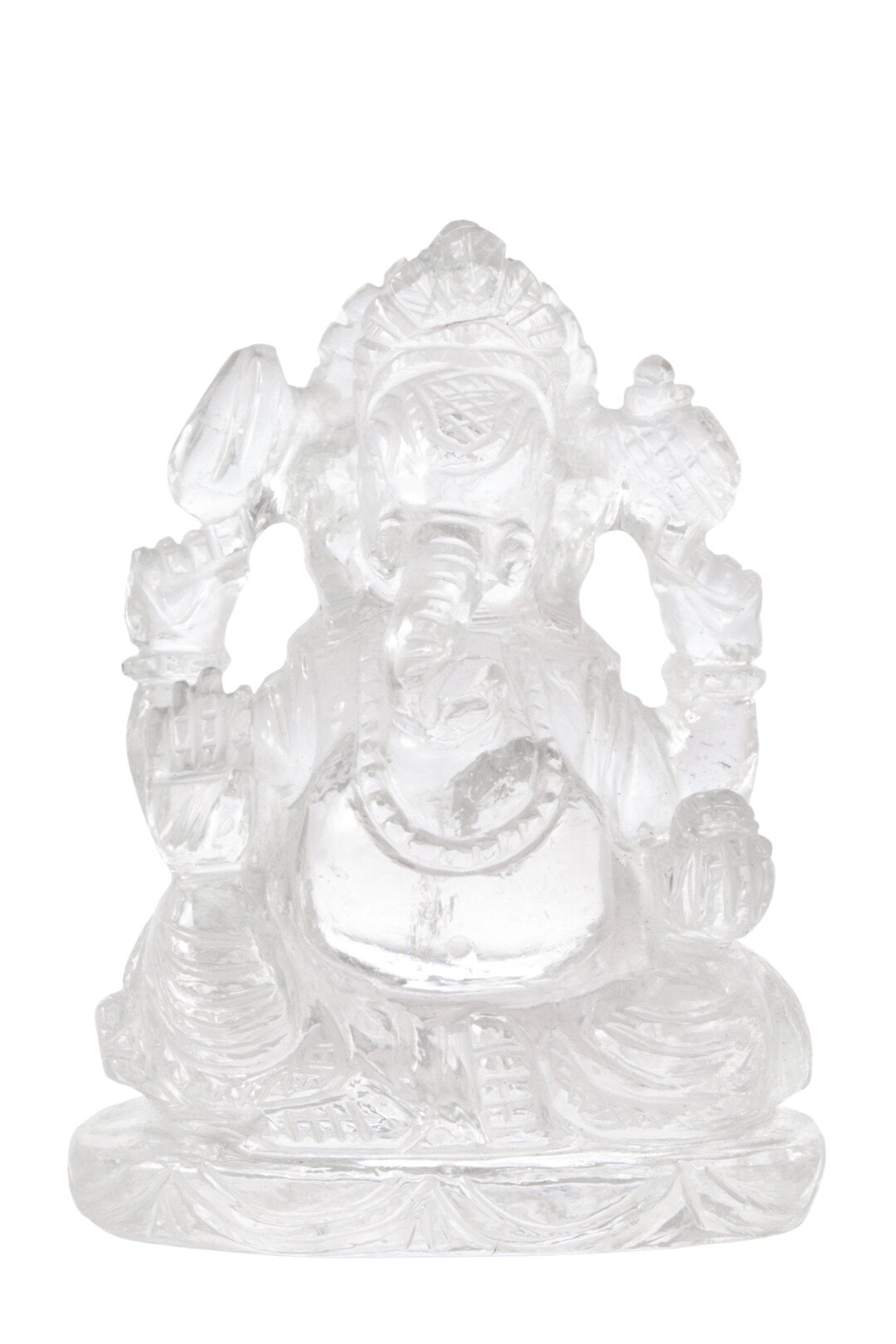 Clear Quartz Ganesh Crystal - Hand Carved Ganesh Sculpture - Clear ...