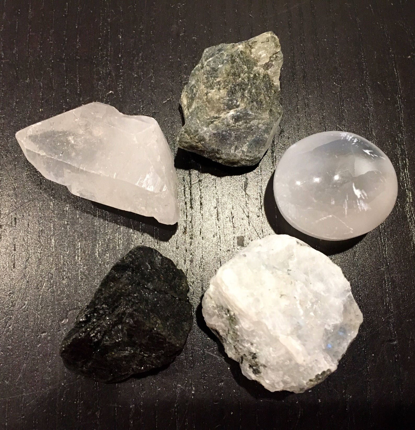 Raw Moon Gemstone Set Full Moon Crystal Set New Moon Stone - Etsy