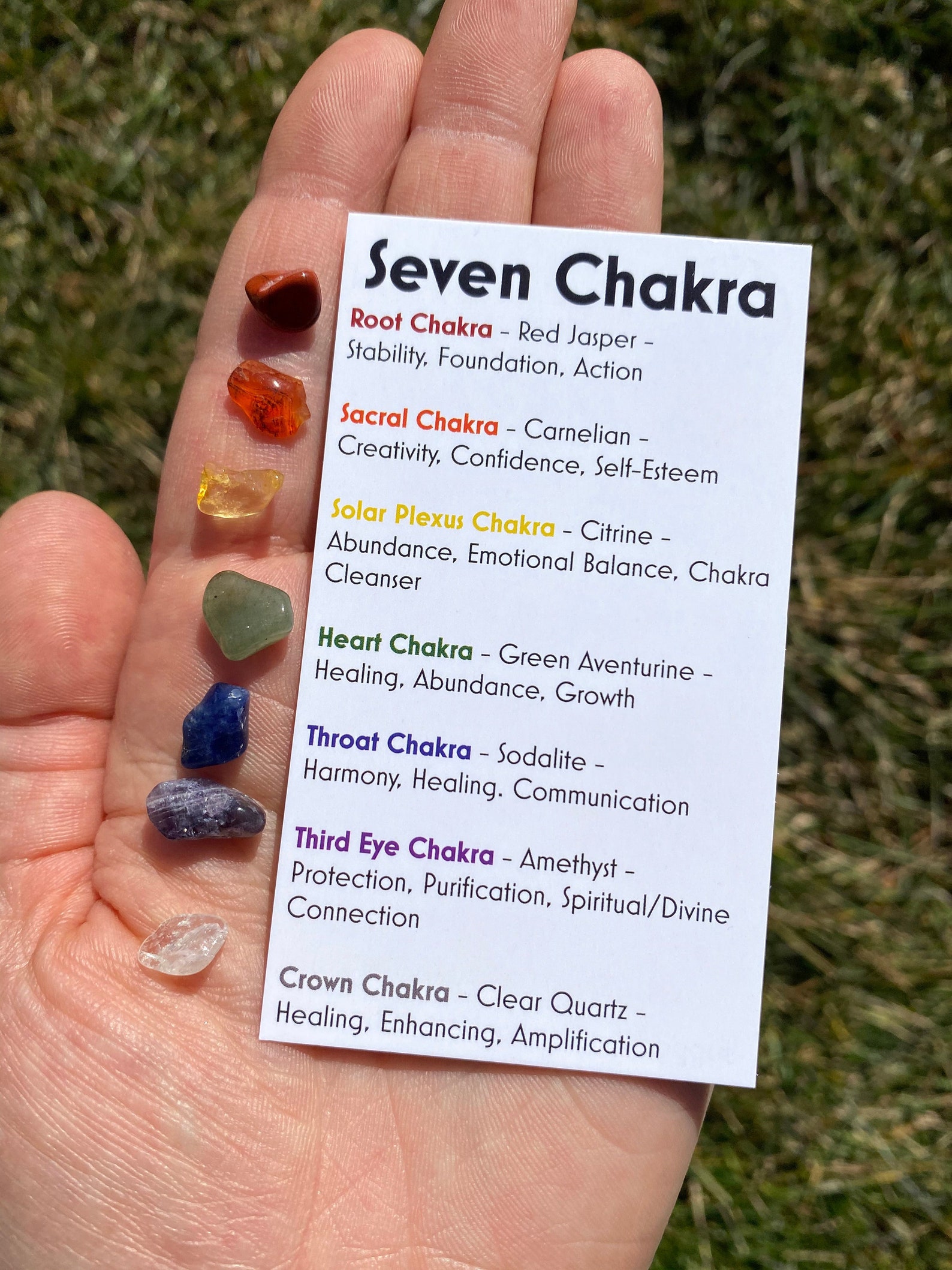 Seven Chakra Set Stone Chips 7 Chakra Crystal Set Chips - Etsy