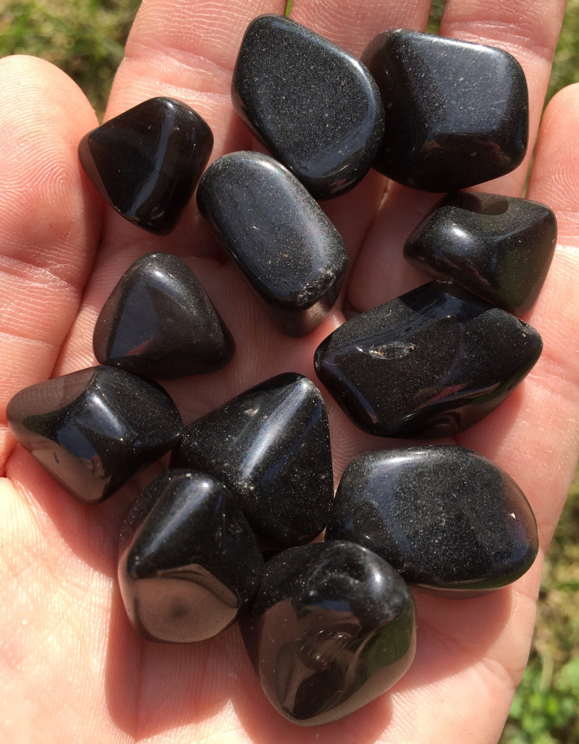 Apache Tears Tumbled Stone - Tumbled Apache Tears Crystal - Volcanic Black Obsidian - Polished ...