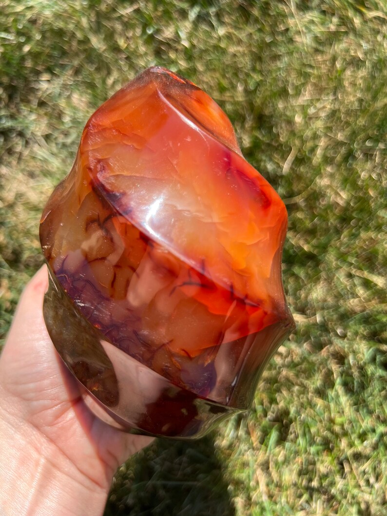 Carnelian Flame - Polished Carnelian Crystal Flame - Standing Carnelian ...
