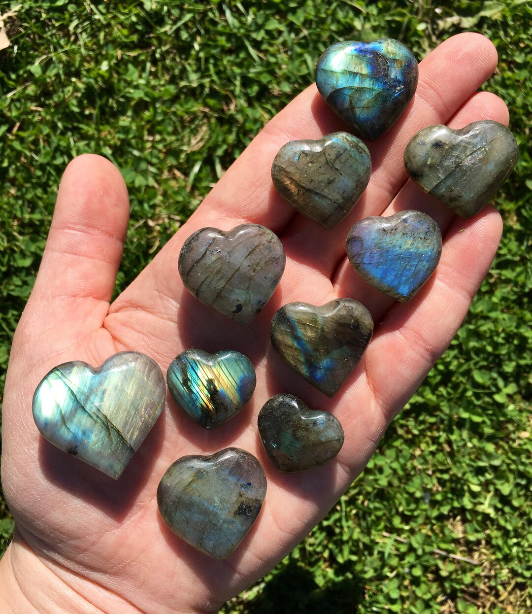 Labradorite Heart (small) - Labradorite Stone Heart - Crystals and ...
