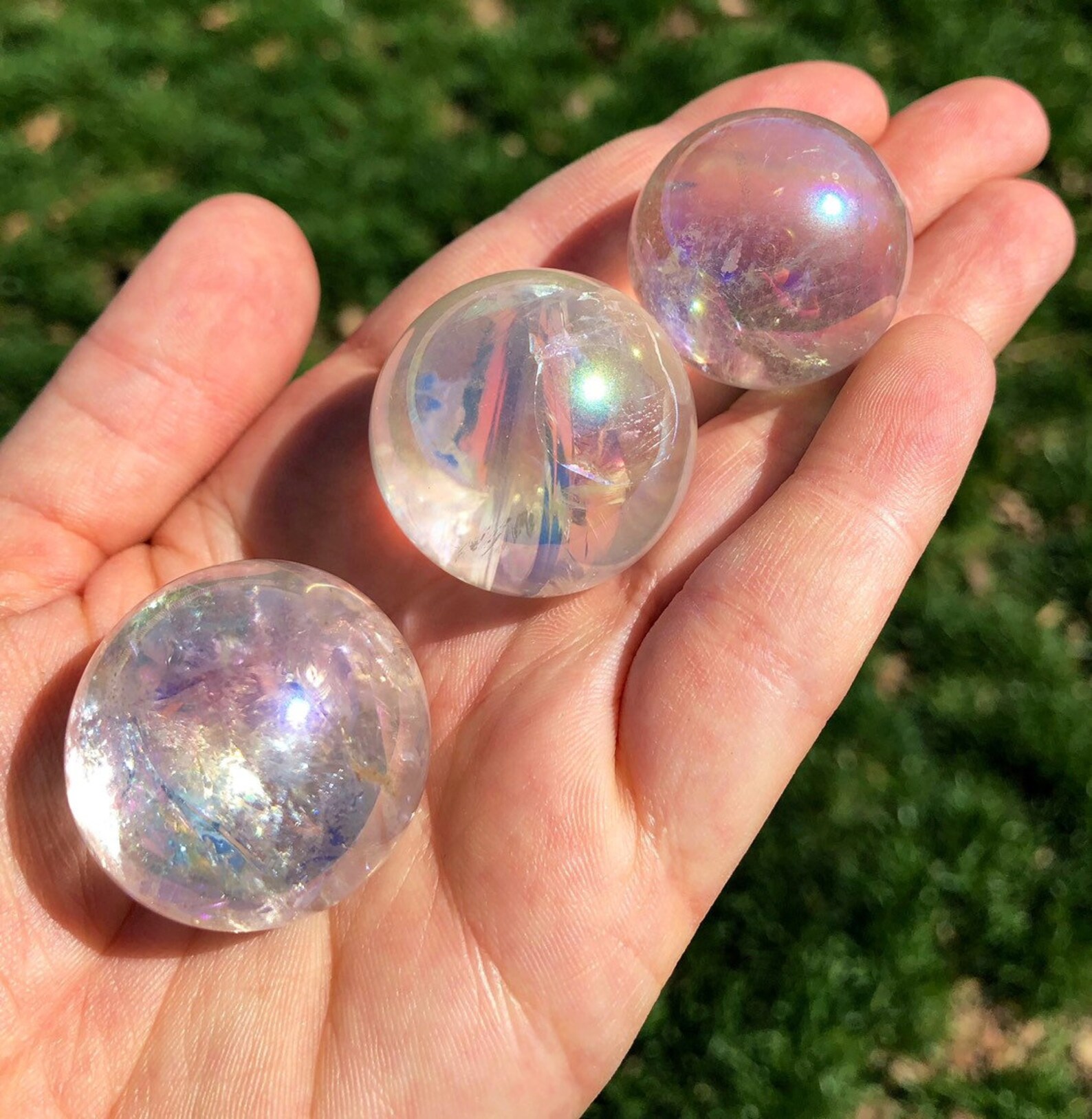 Angel Aura Quartz Sphere Angel Aura Quartz Crystal Sphere | Etsy