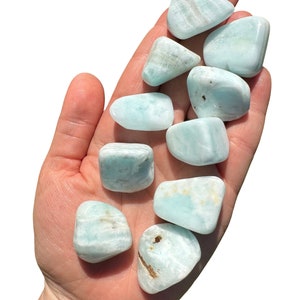 Tumbled Caribbean Calcite (A+ Grade) - Caribbean Blue Calcite Crystal ...
