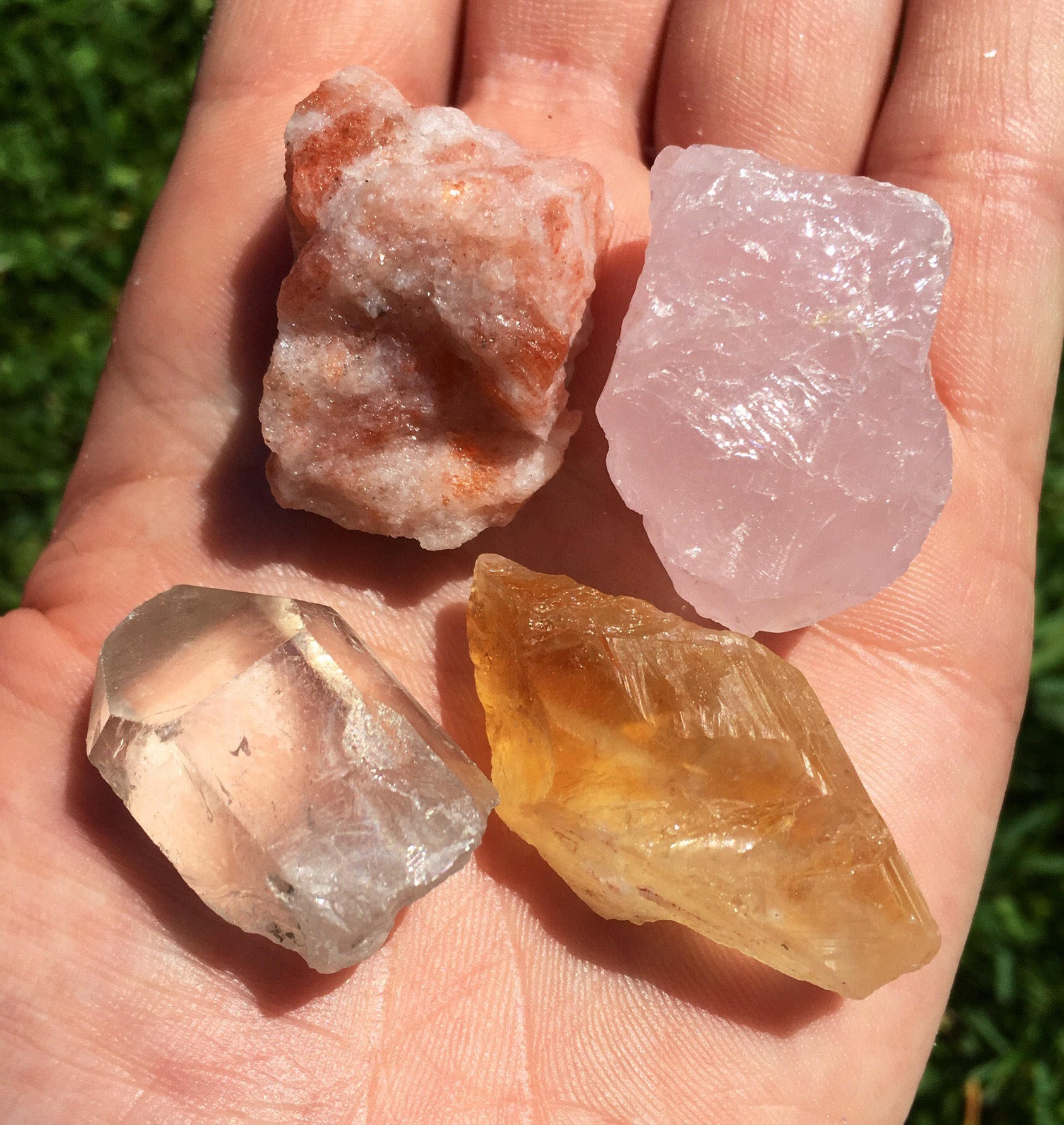 Raw Happiness & Joy Stone Set - Positive Energy Crystal Set - Rose ...