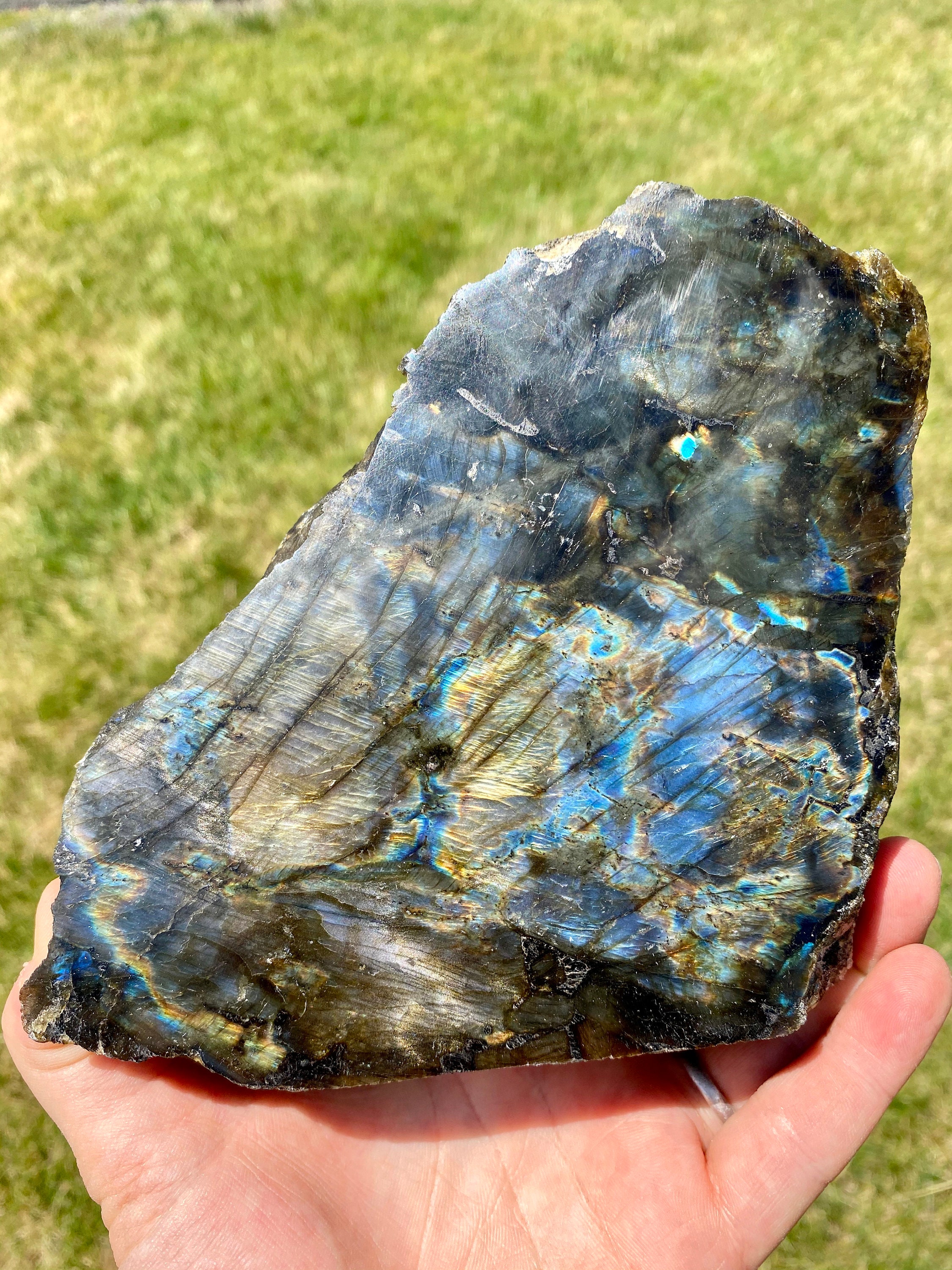 Spectrolite Standing Stone - One Side Polished Labradorite Crystal ...