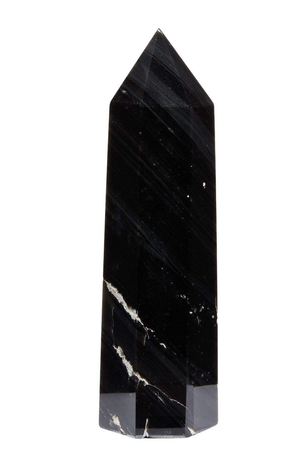 Black Obsidian Stone Point - Black Obsidian Crystal - Polished Obsidian ...