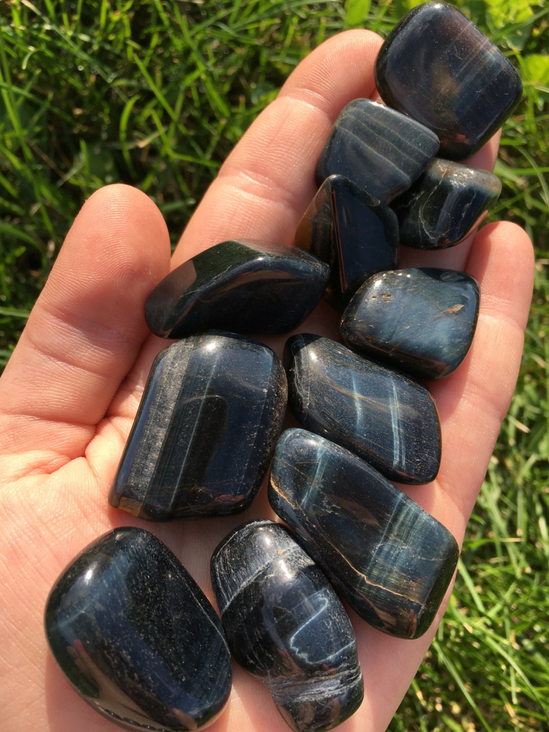 Blue Tigers Eye Crystal 1lb bulk Hawk Eye tumbled gemstone | Etsy