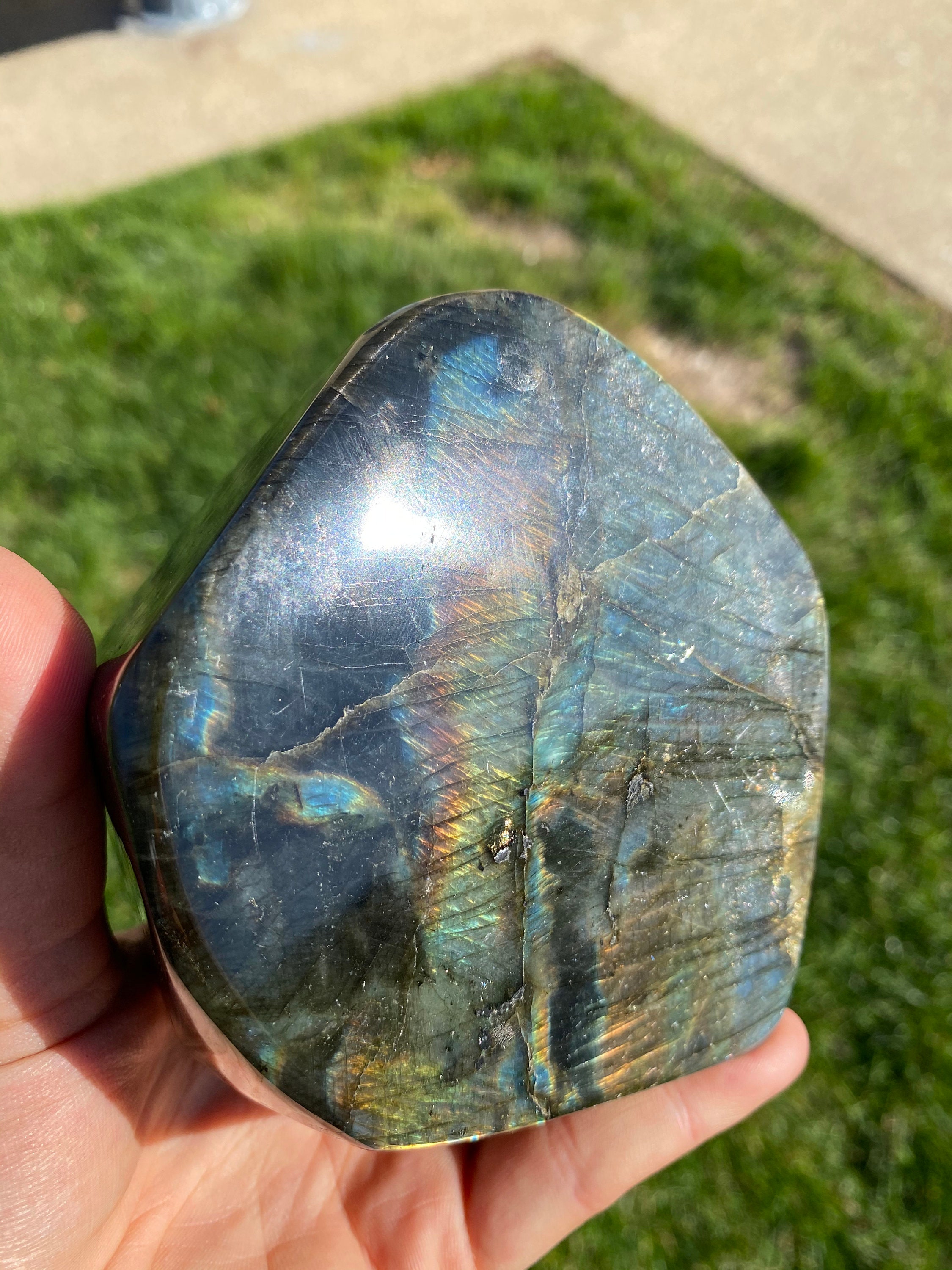 Spectrolite Standing Crystal - All Polished Labradorite Free Form ...