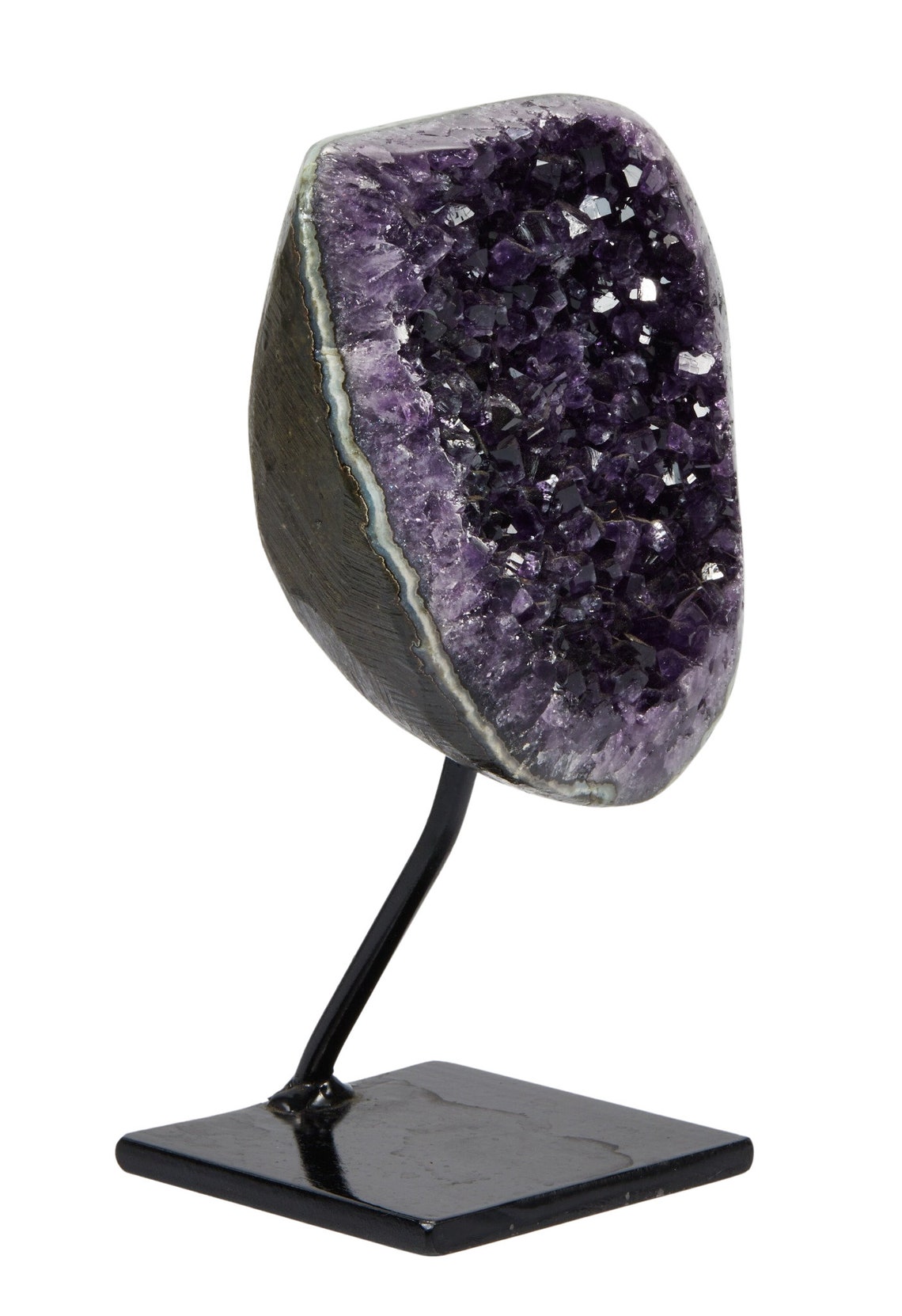 Raw Amethyst Cluster With Metal Stand Raw Amethyst Crystal - Etsy