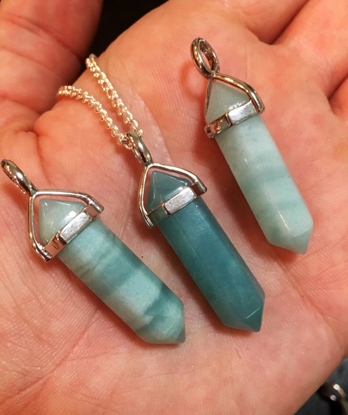 Amazonite Pendant - Amazonite Necklace - Amazonite Crystal Point ...