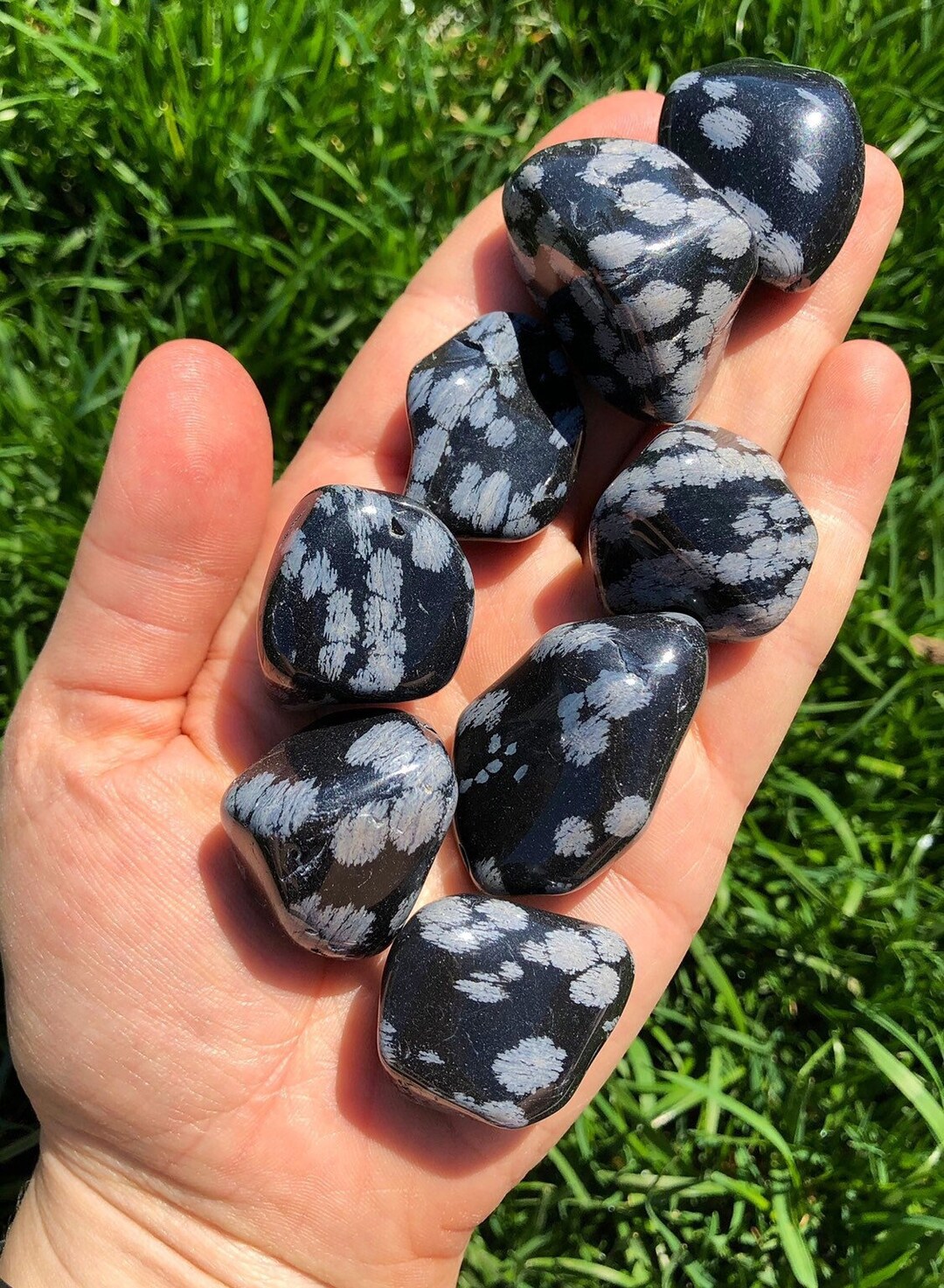 Snowflake Obsidian Tumbled Stone - Multiple Sizes - Tumbled Snowflake ...