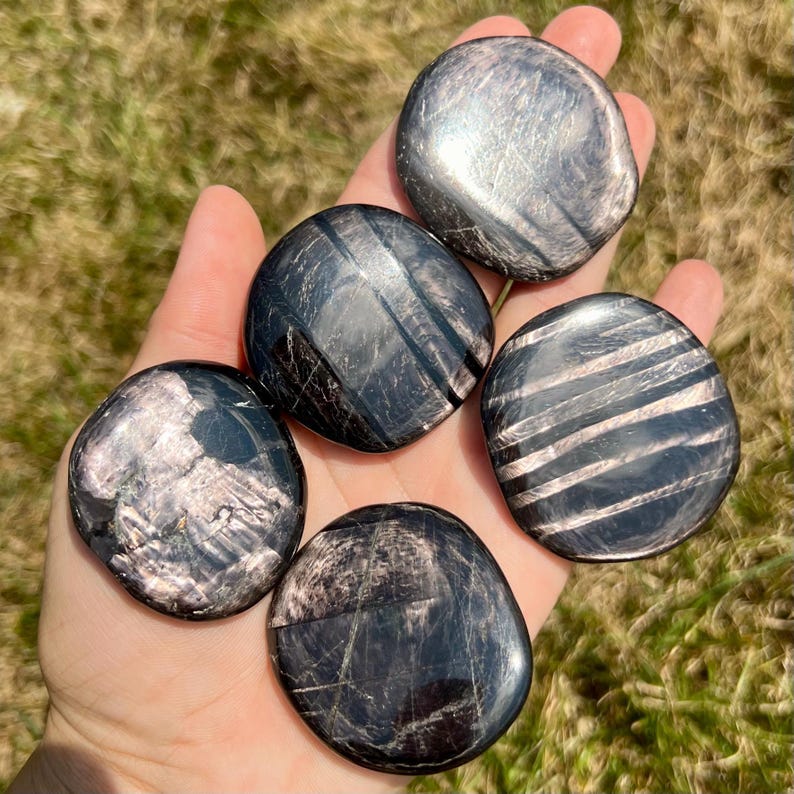 Hypersthene Palm Stone - Hypersynthe Crystal - Polished Hypersthene ...