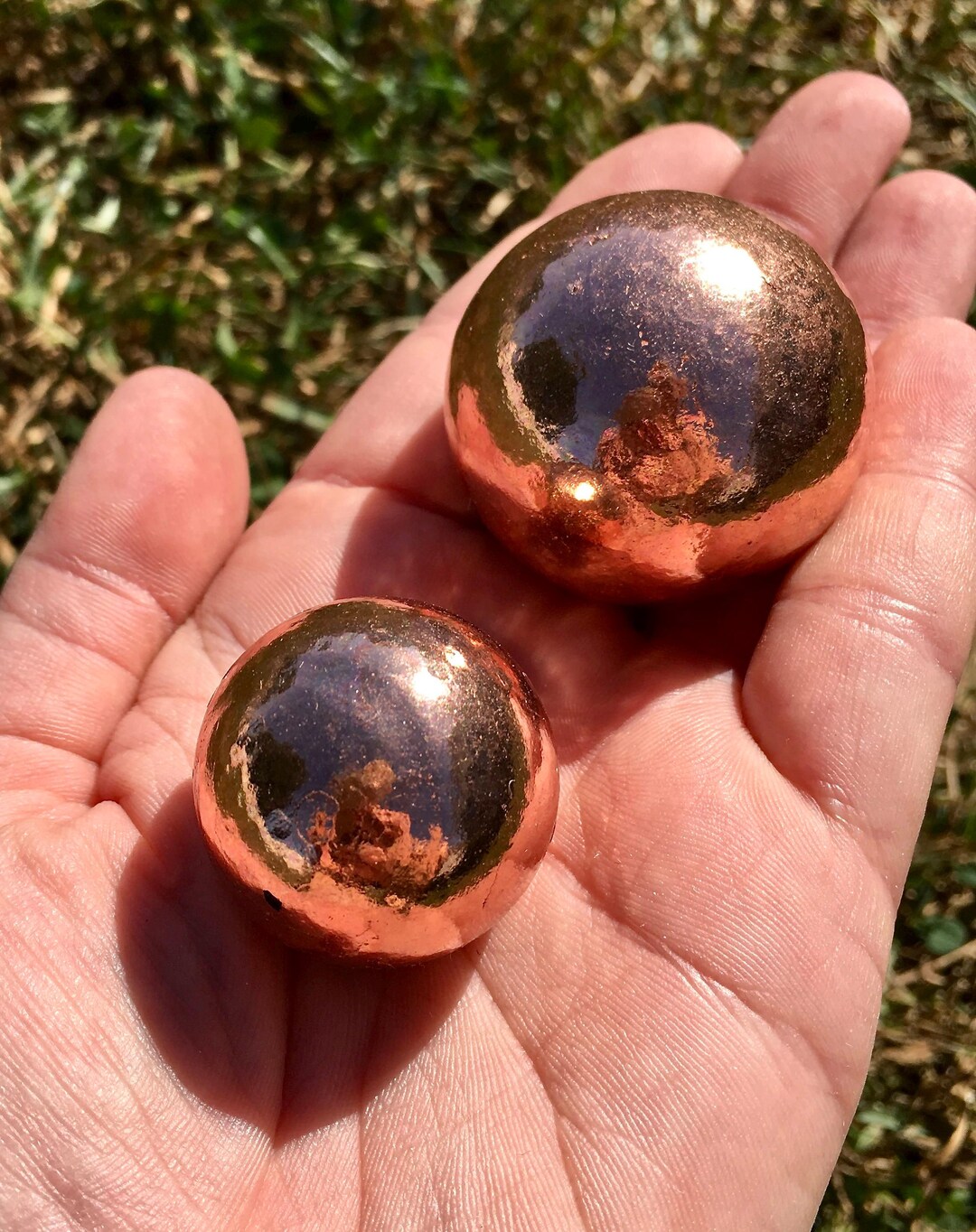Copper Sphere (1" - 1.7") - Polished Copper - Real Natural Copper From ...