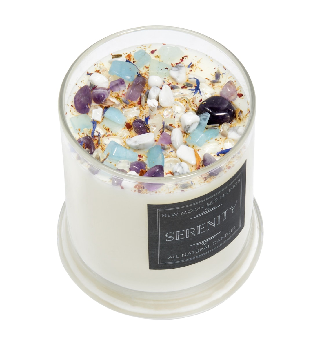 Serenity Candles - Lavender Chamomile Candle - Crystal & Herb Candle ...