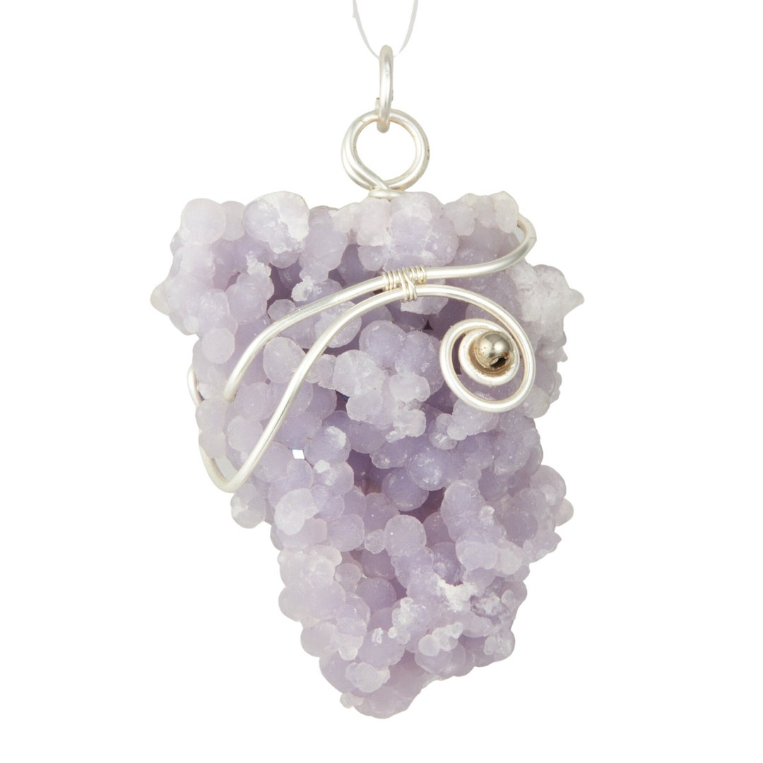 Raw Grape Agate Pendant in Sterling Silver Raw Purple Chalcedony Raw ...