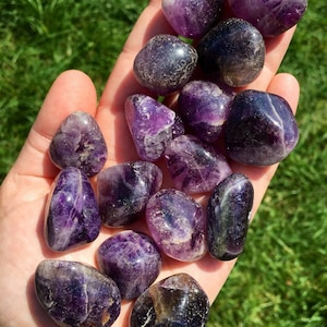 Amethyst Tumbled Crystal - Tumbled Amethyst Stone - Multiple Sizes ...