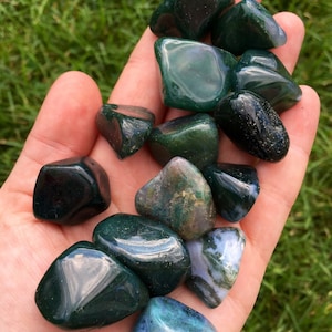 Moss Agate Tumbled Stone - Multiple Sizes Available - Tumbled Moss ...