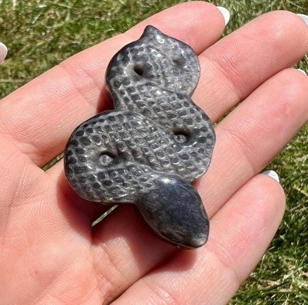 Silver Sheen Obsidian Crystal Snake - Silver Sheen Obsidian Snake ...