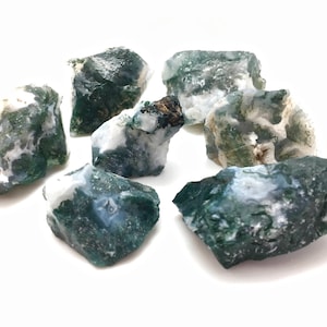 Raw Moss Agate Stone - Raw Stones - Raw Moss Agate Crystal - Crystals ...