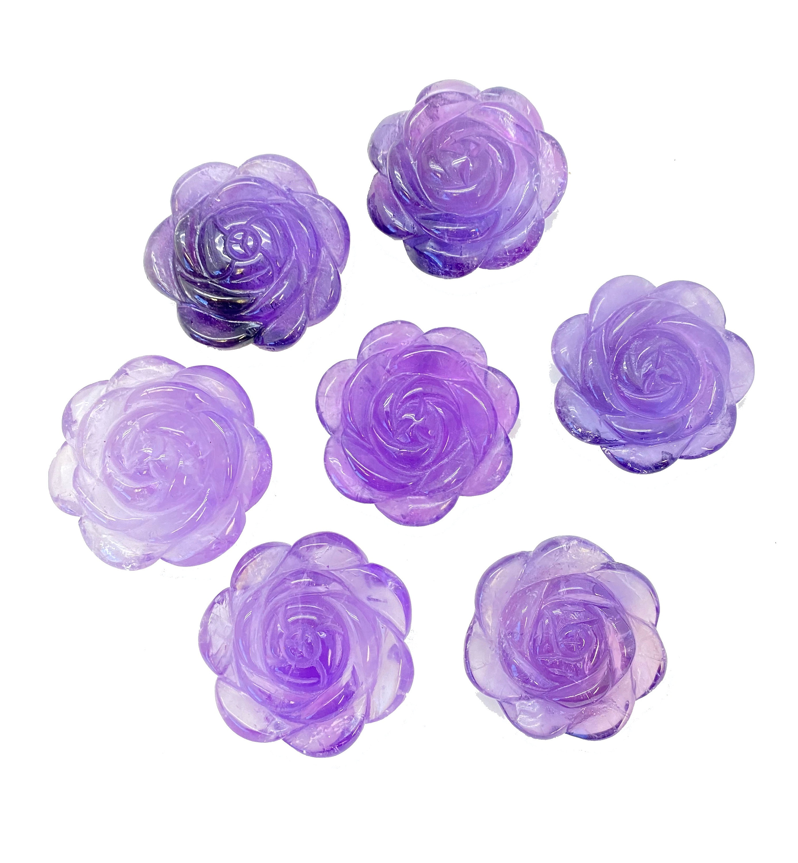 Amethyst Crystal Rose 2 Hand Carved Amethyst Rose | Etsy