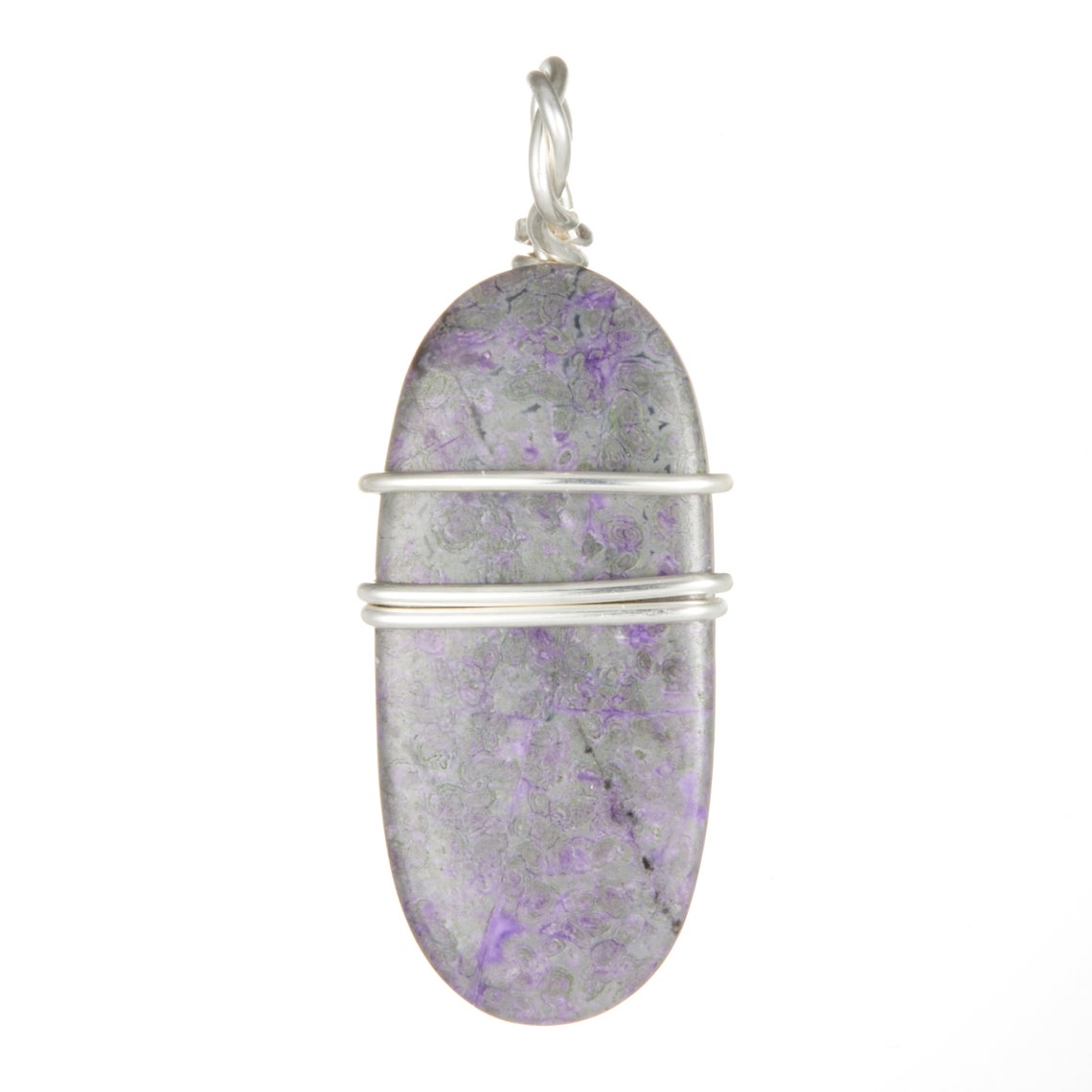 Sugilite Pendant Sterling Silver Wire Wrapped Sugilite Stone - Etsy