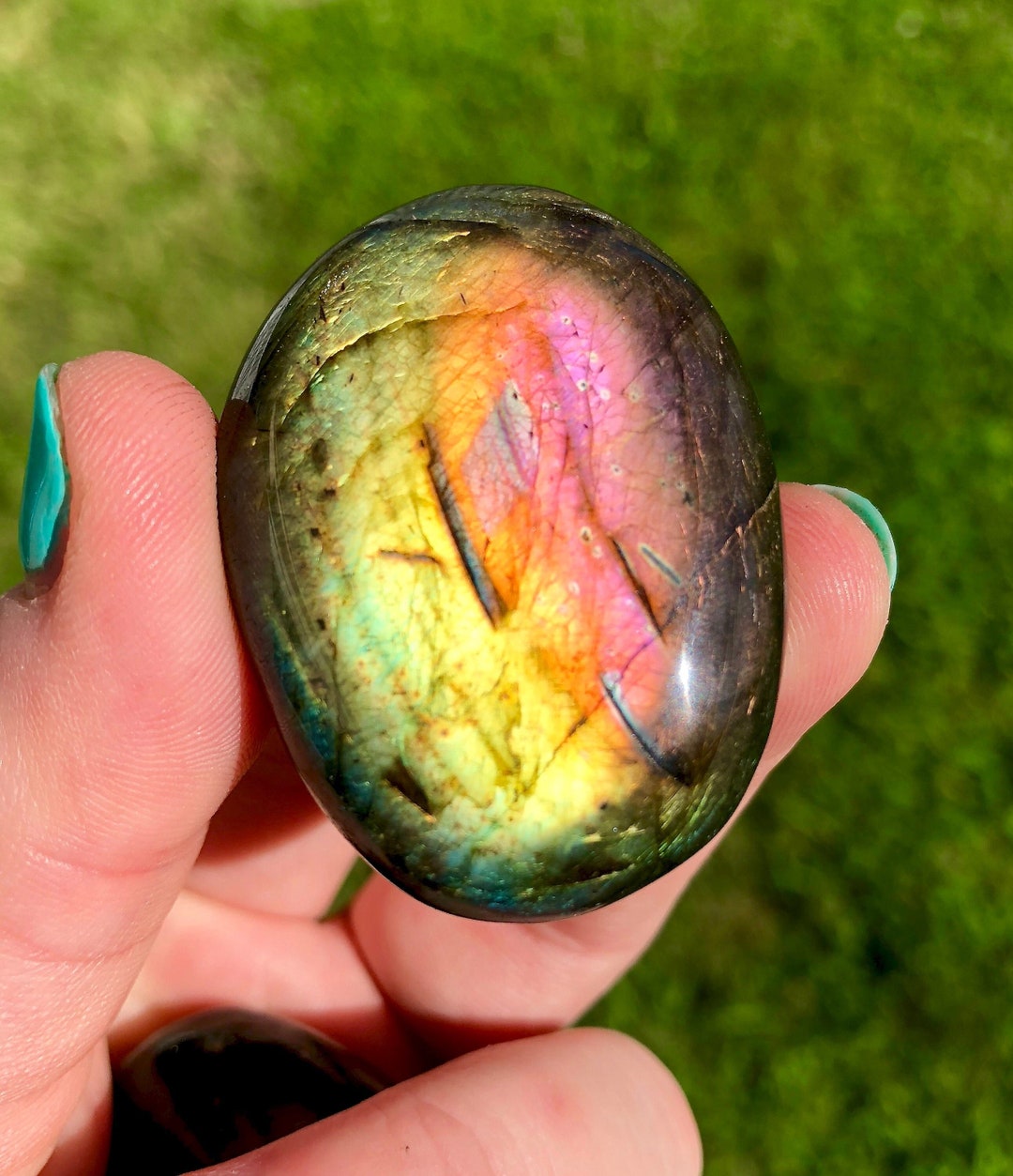 Spectrolite Stone Polished Spectrolite Palm Stone Extra - Etsy