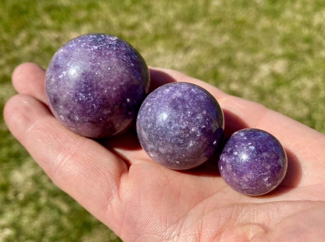 Lepidolite Stone Sphere - Crystal Sphere - Polished Lepidolite - Lilac Lepidolite - Crown Chakra ...