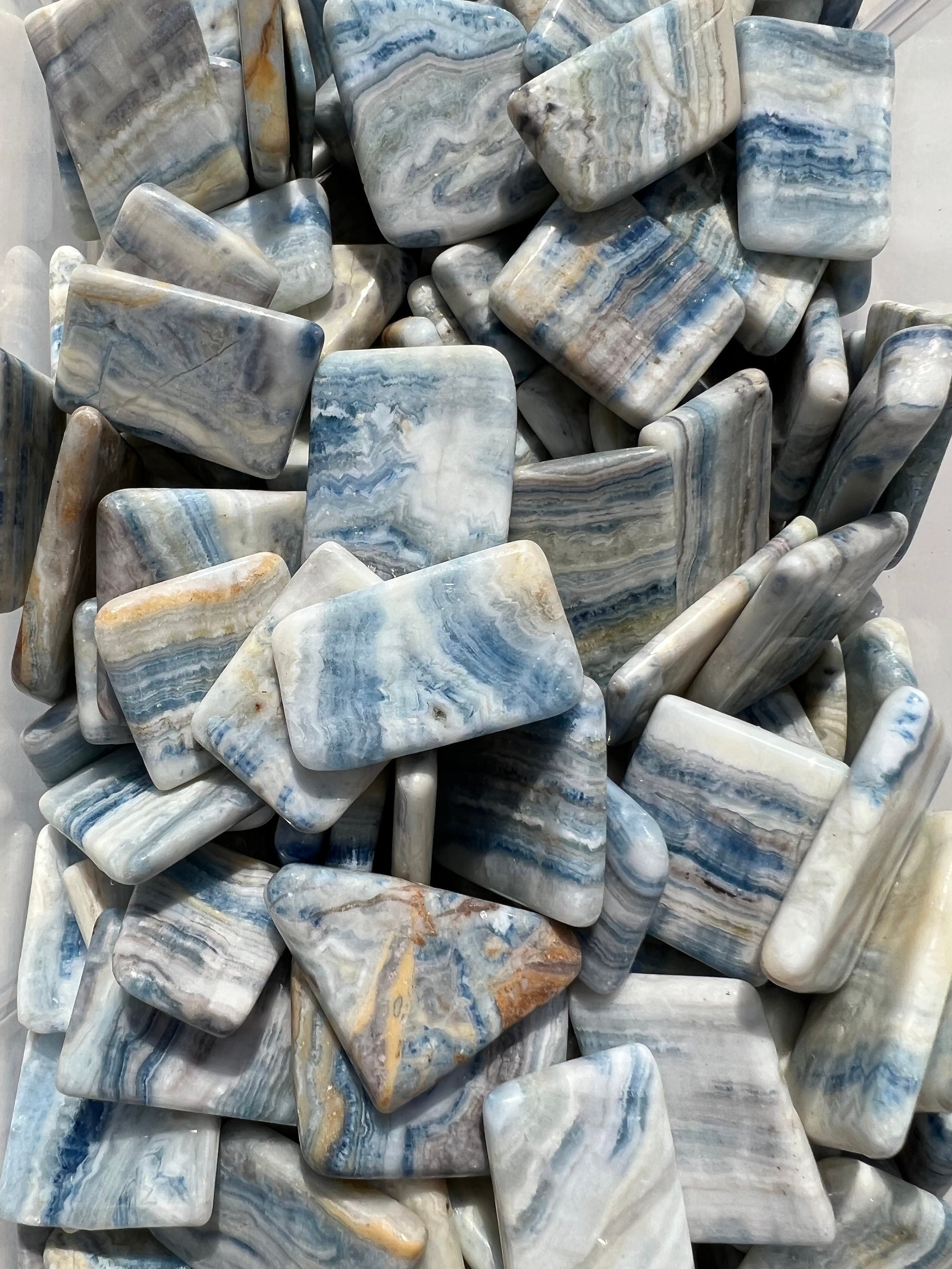 Blue Scheelite Stone Slice (0.75" - 1.75") Grade A Blue Scheelite Slab ...
