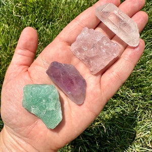 Attract Love Stone Set Heart Chakra Raw Crystal Love Set Manifest Love ...