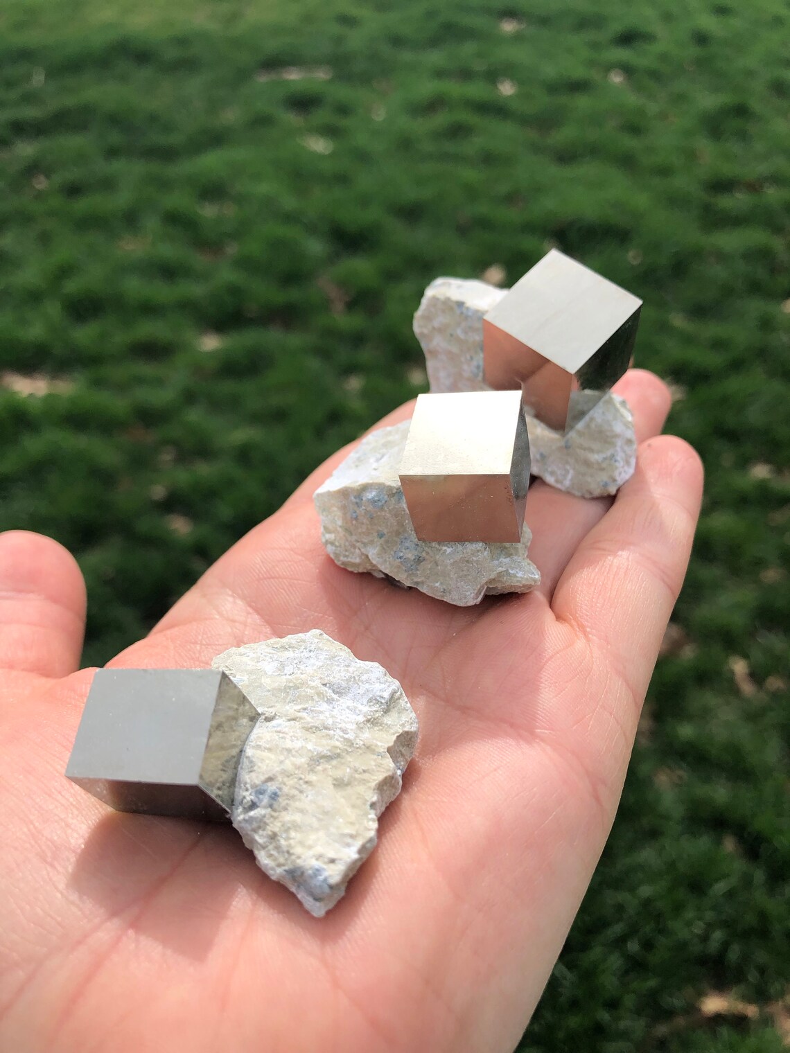 Raw Pyrite cube in granite from Spain raw pyrite stone | Etsy