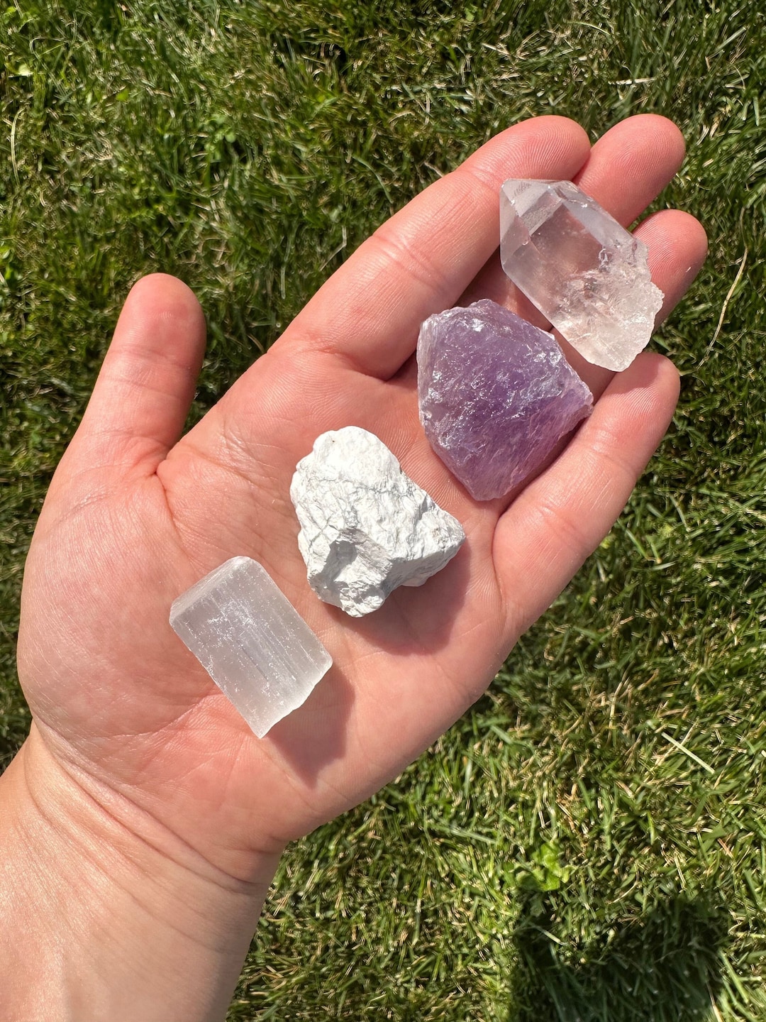 Peaceful Sleep Crystal Set - Raw Amethyst, Selenite, Howlite, Quartz ...