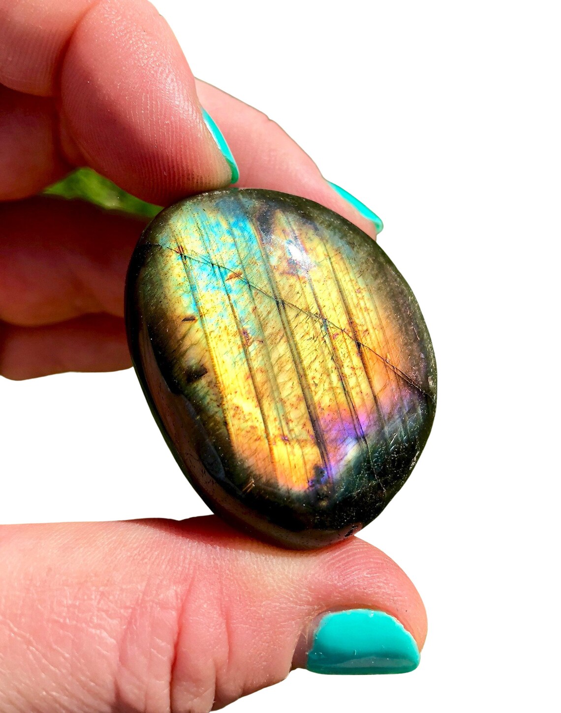 Spectrolite Stone polished Spectrolite palm stone | Etsy