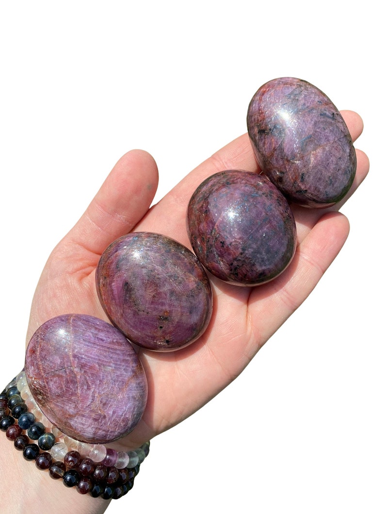 Ruby crystal palm stone 1 2.5 ruby stone | Etsy