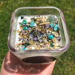 Zen Candles Relaxation Candles Crystal & Herb Candles | Etsy