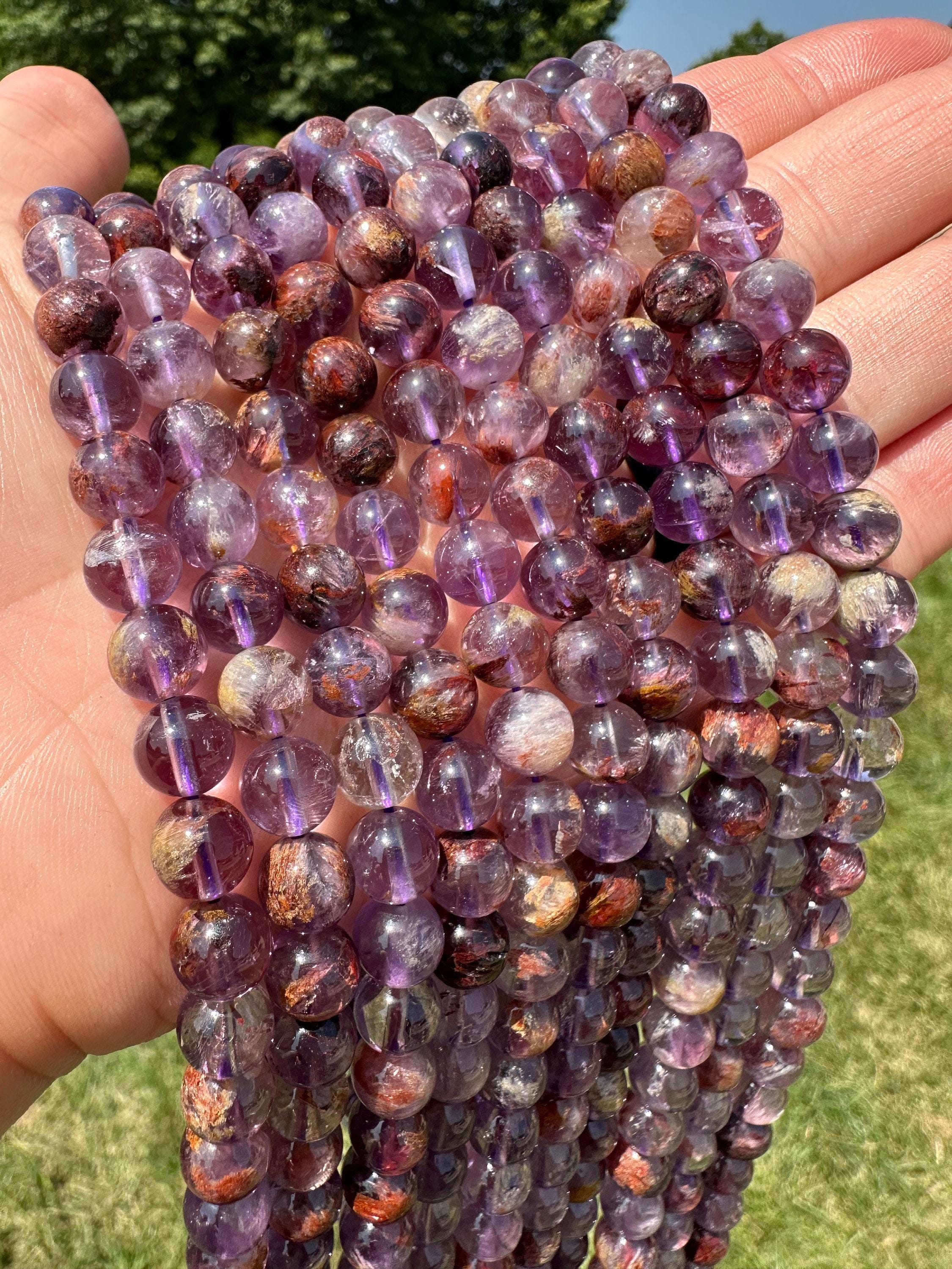 Super Seven Bead Strands - 6mm & 8mm Beads - Polished Super Seven ...